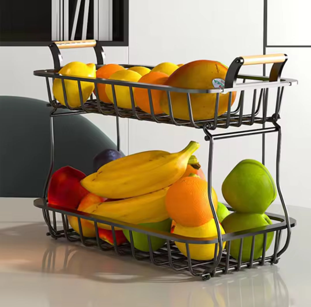 2 tier Metallic fruit/vegetable rack – GEM HOME